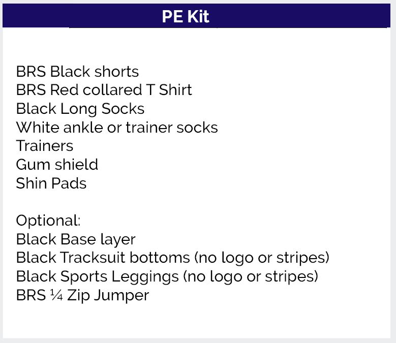 Uniform and Equipment - Blessed Robert Sutton Catholic Voluntary ...