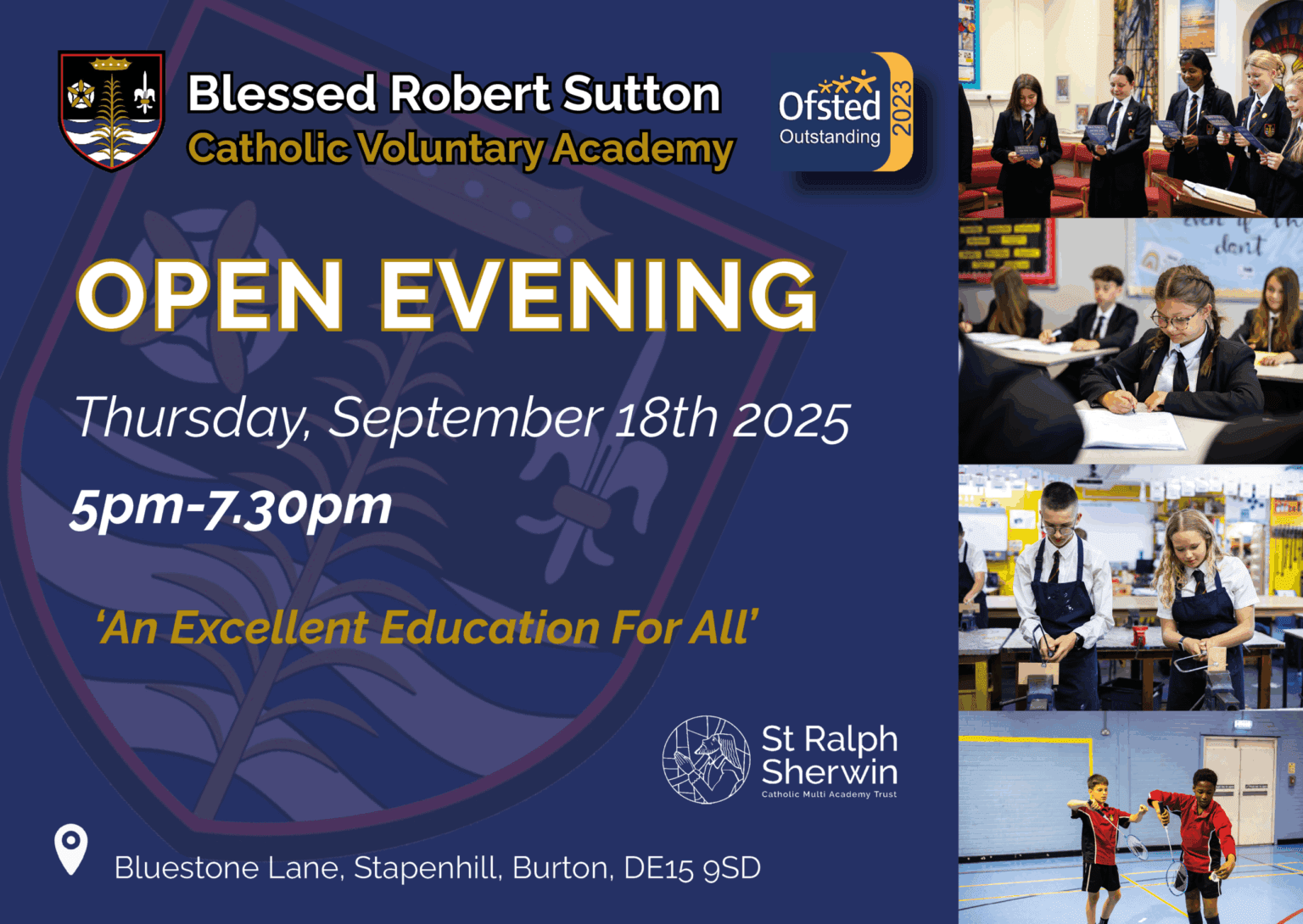 Prospective Parents - Blessed Robert Sutton Catholic Voluntary Academy - Burton upon Trent